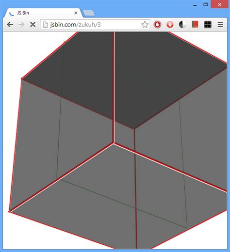 3d rotating cube using javascript and css3