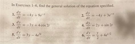 solved in exercises 1 6 find the general solution of the