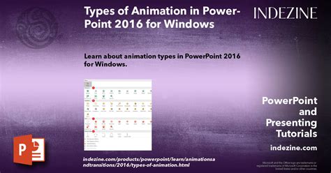 types of animation in powerpoint 2016 for windows