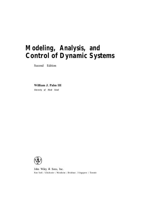 dynamic systems modeling simulation and control kluever solutions vários modelos
