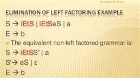 eliminate left recursion and left factoring شرح youtube