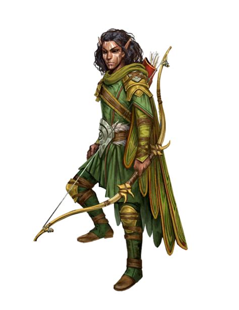 Male Elf Jungle Ranger Archer Longbow Pathfinder 2e Pfrpg Pfsrd Dnd Dandd 35 4e 5e D20 Fantas