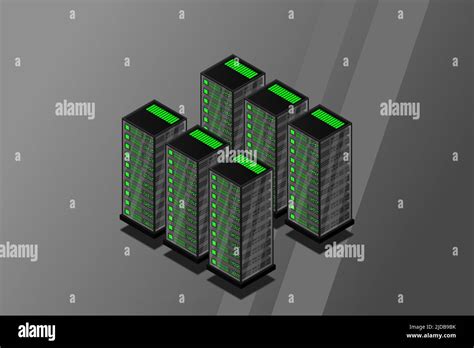 Mainframe Powered Server High Technology Concept Data Center Cloud