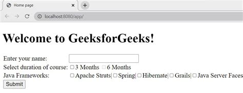 Spring MVC Form Checkbox GeeksforGeeks
