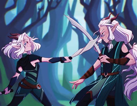 The Dragon Prince Rayla And Runaan Moonshadow Elves Tdp Fanart Tdp Art The Dragon Prince Print