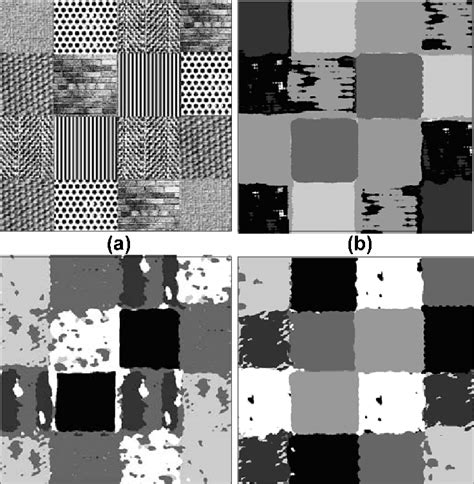 segmentation results of six texture image a using moments b gabor download scientific