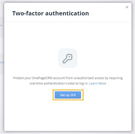 Set Up Two Factor Authentication For Your OnePageCRM Account