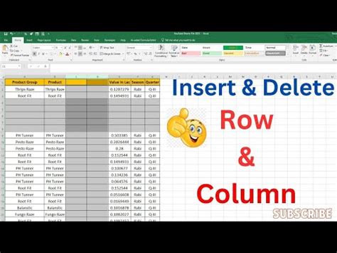 Insert Row And Column In Excel Add Blank Row And Column Insert Row