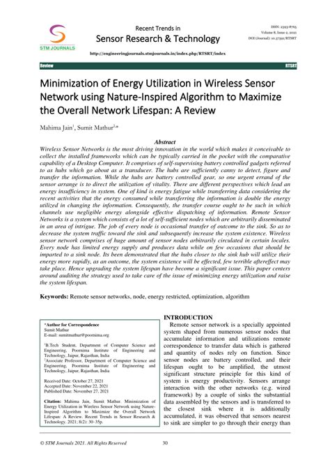 pdf minimization of energy utilization in wireless sensor network using nature inspired