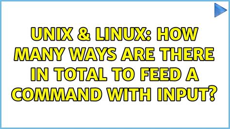 unix and linux how many ways are there in total to feed a command with input 2 solutions