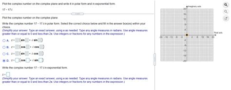 solved plot the complex number on the complex plane and