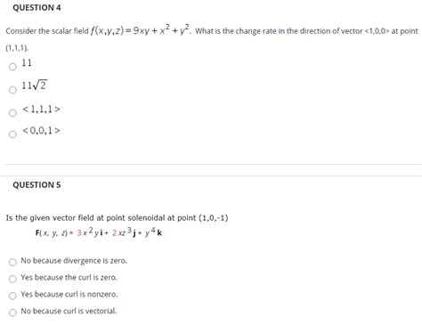solved question 4 consider the scalar field f x y z 9xy