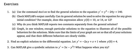 solved exercises 1 a use the command dsolve to find the