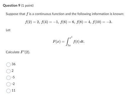 solved suppose that f is a continuous function and the