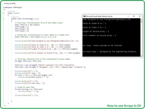 how to use arrays in c the engineering projects