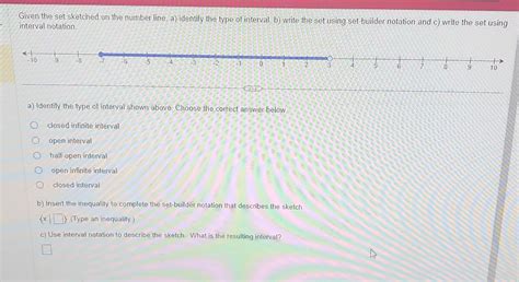 solved given the set sketched on the number line a