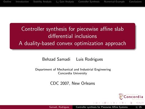 controller synthesis for piecewise affine slab differential inclusions a duality based convex