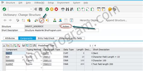 membuat data type structure akademik pada sap abap tcode se11 ilmu programmer