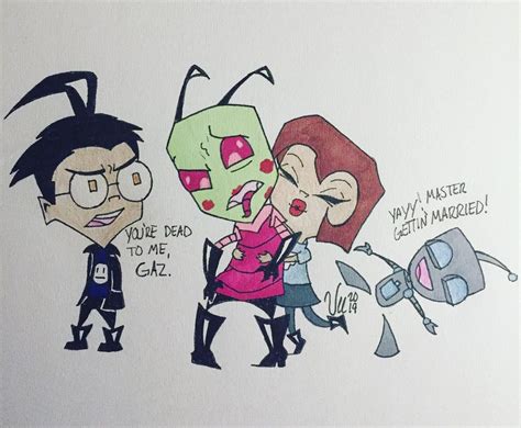 Invader Zim Gaz And Zim Kiss