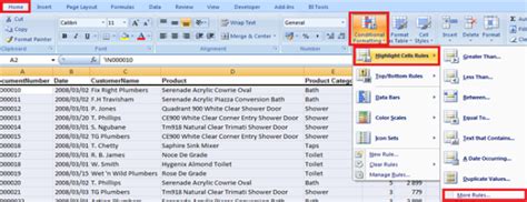 highlighting rows in which data appears using the conditional formatting formula function sage