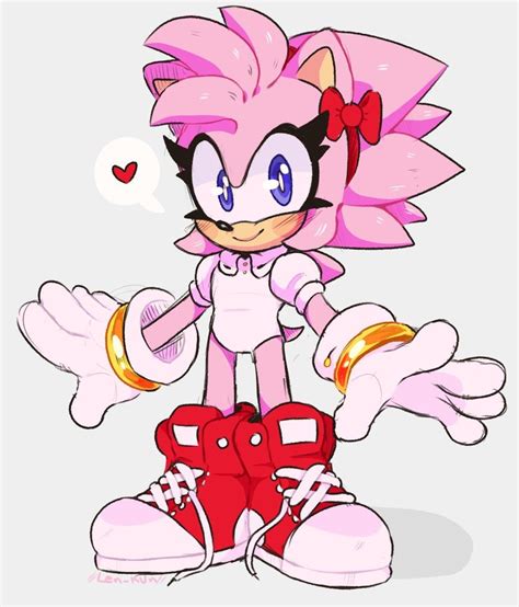 Art By Len Kun Twitter Amy The Hedgehog Sonic Art Sonic Fan Art