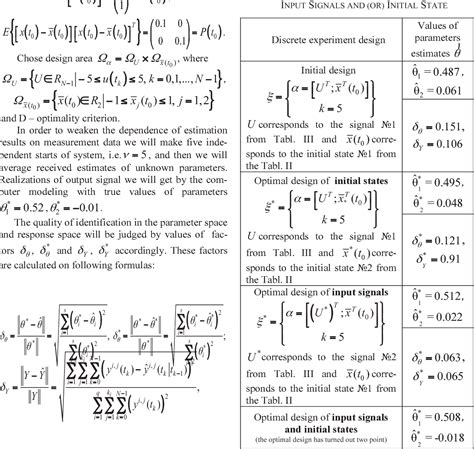 table i from active parametric identification of stochastic linear discrete system based on