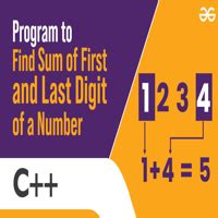 CPP Program To Find The Sum Of First And Last Digit Of A Number