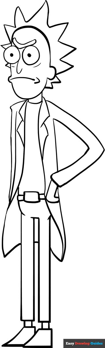 How To Draw Rick From Rick And Morty Really Easy Drawing Tutorial