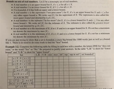solved bounds on sets of real numbers let x be a nonempty