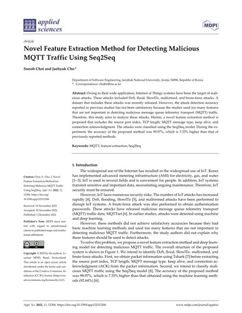 pdf novel feature extraction method for detecting malicious mqtt traffic using seq2seq