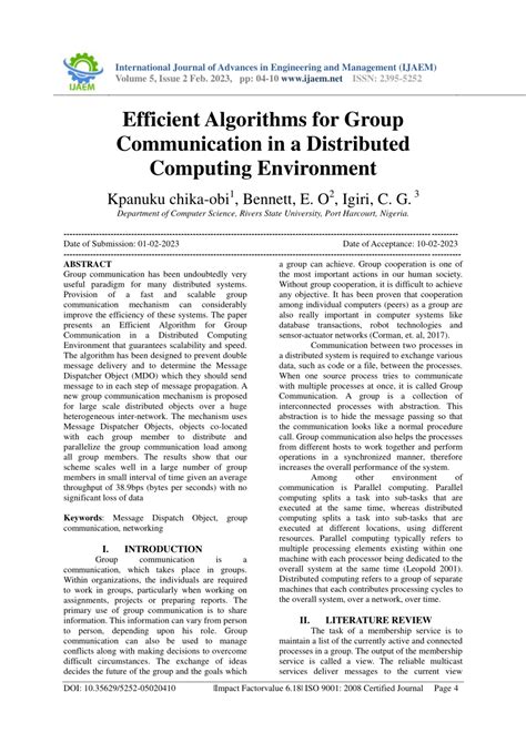 pdf efficient algorithms for group communication in a distributed computing environment