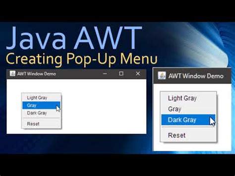 32 Java AWT Popup Menu Example Display On Mouse Right Click YouTube