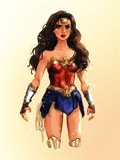 A Drawing Of A Woman Dressed As Wonder