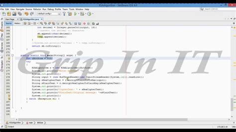 rsa algorithm implementation using java youtube