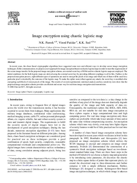 pdf a secure chaotic framework for medical image encryption using a 3d logistic map richard