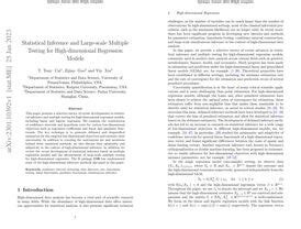 Statistical Inference And Large Scale Multiple Testing For High