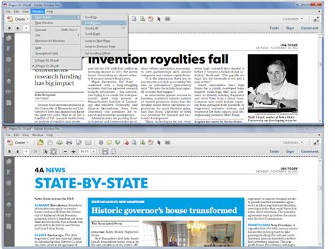 acrobat reader synchronized scrolling two or more pdf documents