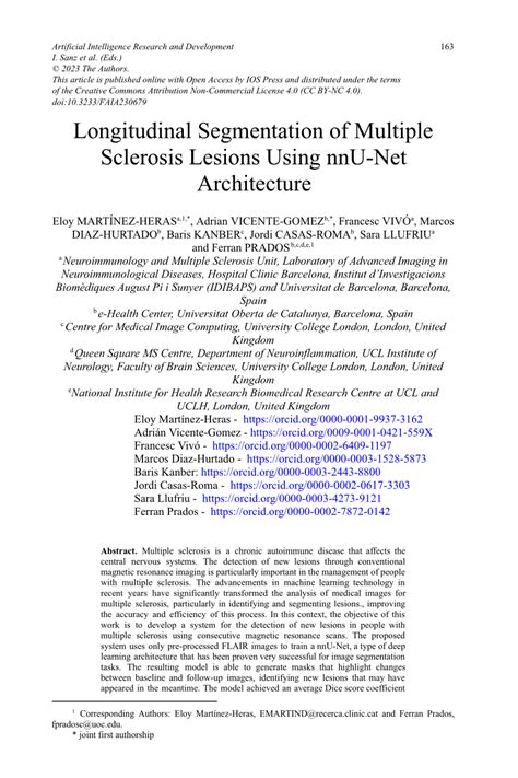 pdf longitudinal segmentation of multiple sclerosis lesions using nnu net architecture