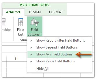 How To Show Or Hide Field Buttons In Pivot Chart In Excel