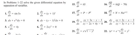 solved in problems 1 22 solve the given differential