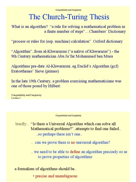 the church turing thesis computability and complexity pdf computational complexity theory