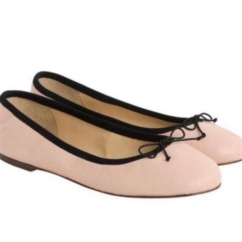 Jcrew Pink Leather Ballerina Flat Ballerina Flats How To Stretch Shoes Flat Shoes Women
