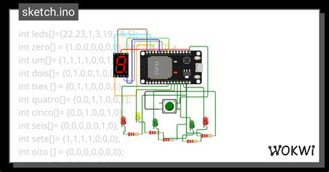 7 segmentos wokwi esp32 stm32 arduino simulator