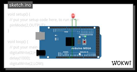 Blink Mega Wokwi ESP32 STM32 Arduino Simulator