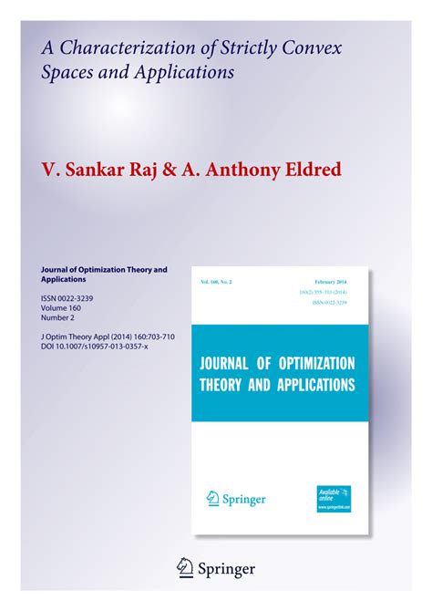 pdf a characterization of strictly convex spaces and applications