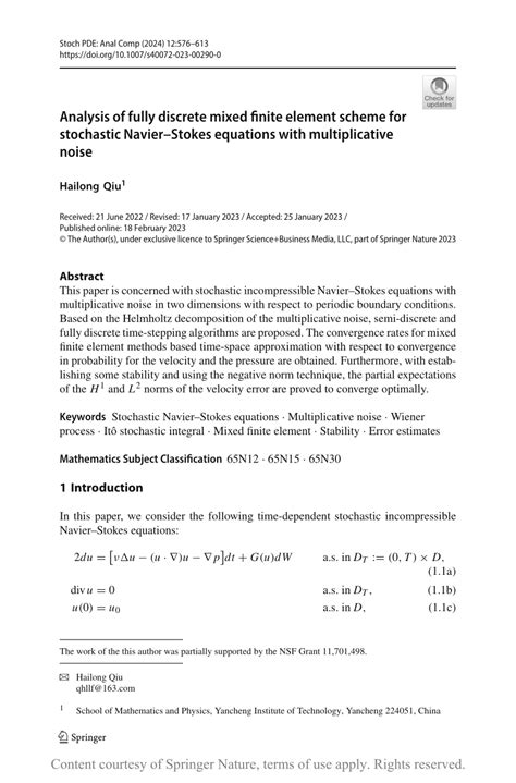 analysis of fully discrete mixed finite element scheme for stochastic navier stokes equations
