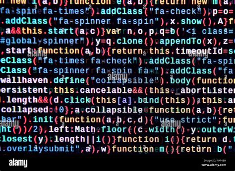 javascript code in text editor coding cyberspace concept screen of web developing javascript