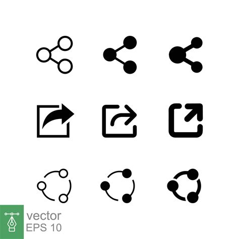 Set Of Share Icon Simple Flat Style Social Media Share Button Link