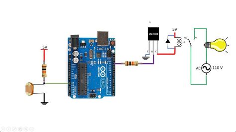 sensor de luz con ldr y arduino encender y apagar lámpara de 110v proyecto fácil con arduino
