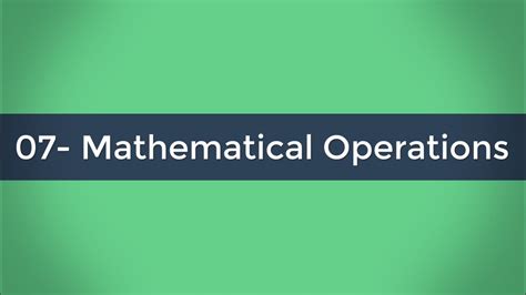 07 Mathematical Operations In Java YouTube